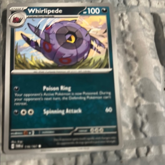 Pokemon | Games | Pokemon Whirlipede Card Purple And Red | Poshmark
